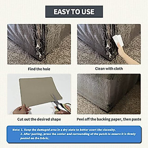 Fabric Repair Patch,9x11 inch 2 PCS of Self-Adhesive Canvas Fabric Patches,Suitable for Repair and Upholstery of Various Fabrics,for Damaged Sofas,Tents,Suitcase,Car Seats.(Black,Waterproof)