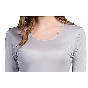 Grenasasilk Women's Silk Thermal Underwear Sets | Silk Long Johns | silk Long Underwear(M, Silver grey)