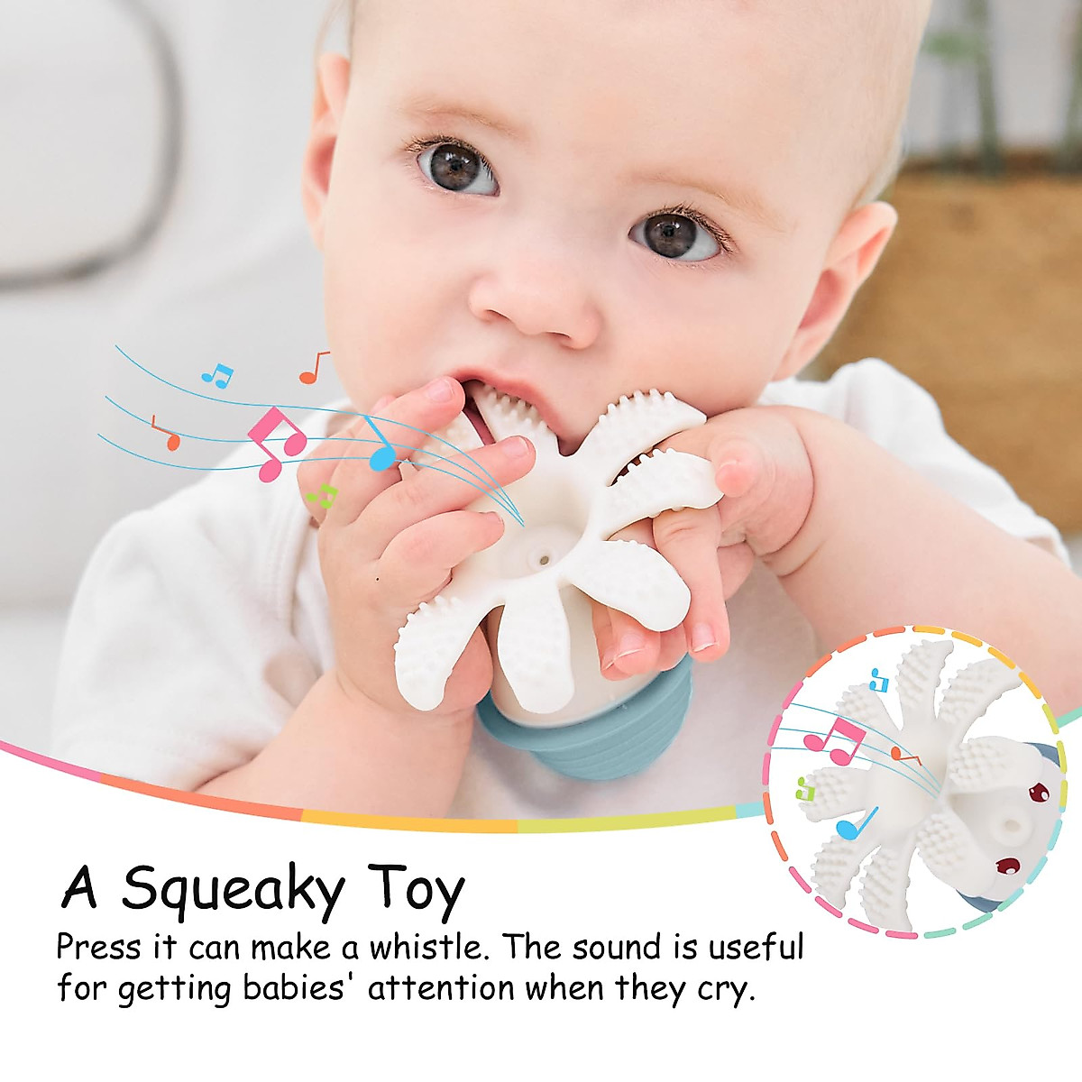 Baby Teether Teething Toys for Babies 3-12 Months, Fun Baby Teething Toys for Infant 12-18 Months, Mombella Octopus Teethers 6 Month Old, Silicone Comfort Chewing Toy for Kids, Iron Green