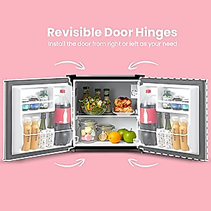 COMFEE' 1.7 Cubic Feet All Refrigerator Flawless Appearance/Energy Saving/Adjustale Legs/Adjustable Thermostats for home/dorm/garage Silver