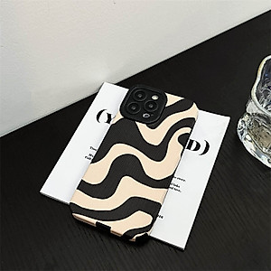 Ownest Compatible with iPhone 12 Mini Case with Fashion Simple Cute Zebra Stripes Pattern Case for Women Girls Soft Silicone Protection Case for iPhone 12 Mini-Black
