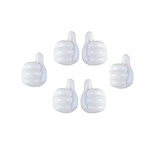 6Pcs Multifunctional Clip Holder Thumb Hooks Wire Organizer Wall Hooks Hanger Strong Wall Storage Holder for Kitchen Bathroom (Transparent)