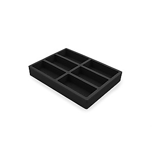 Polar Whale 2 Tea Bag Storage Deluxe Organizers Tray Drawer Bin Insert for Kitchen Home Office Condiments Packets Waterproof Washable Black Foam 6 Compartment 10.9 X 14.9 Inches