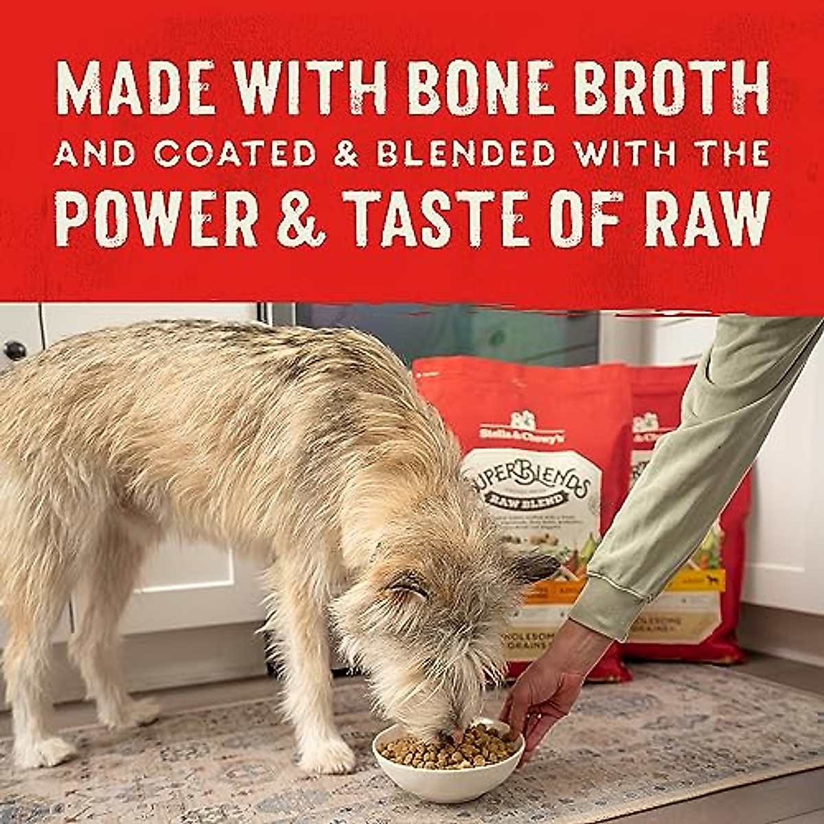 Stella & Chewy's SuperBlends Raw Blend Wholesome Grains Cage-Free Chicken & Duck Recipe with Superfoods, 3.25 lb. Bag