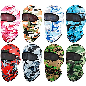 8 Pieces Sun Protection Balaclava Windproof Balaclava UV Protection Full Face Covering for Outdoor Sports(Camouflage Pattern)