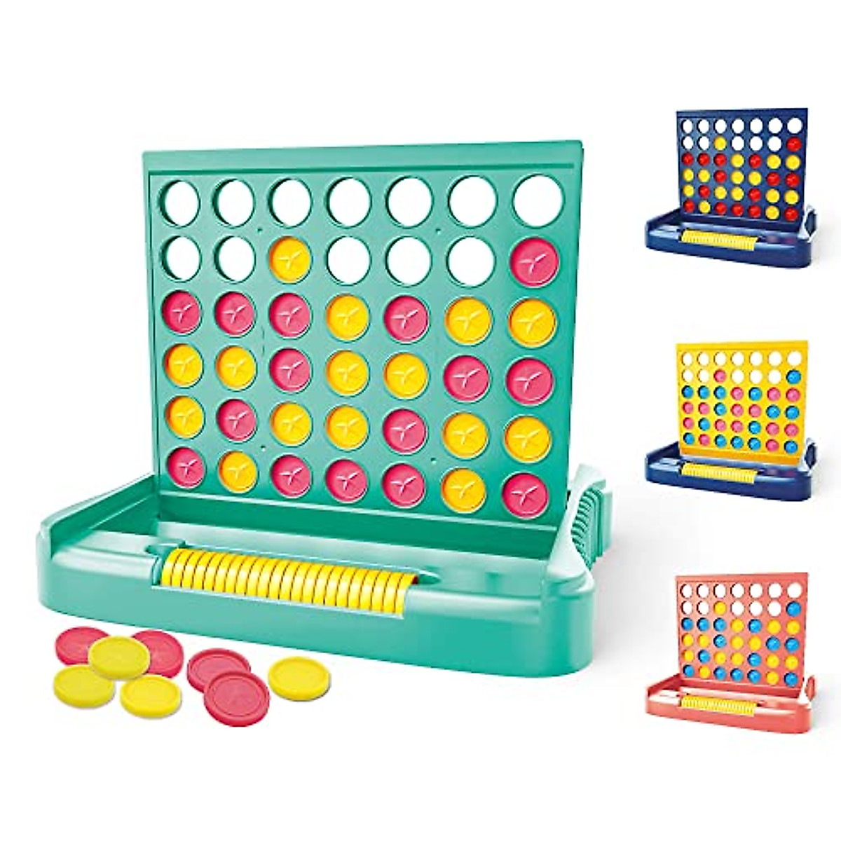 Pup Go 4 in a Row Game - 6 Spare Discs Included, Board Games Toys for Boys, Classic Four in a Row and Family Fun Games for Ages 3 4 5 6 7 8 12 Year Old Kids Children Adults (Green)