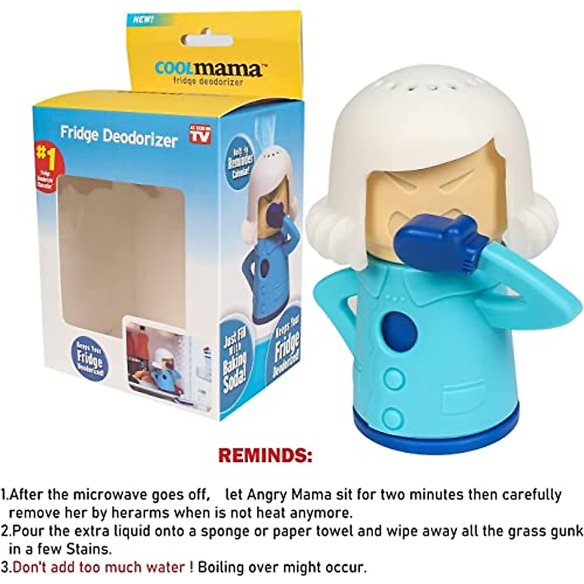 Spardar Chilly Mama Fridge Deodoriser, Refrigerator Odor Absorber Freezer Fridge Odor Eliminato, The Fun and Easy Way to Absorbs Odors with Amazing Results, Just Add Baking Soda to Absorb