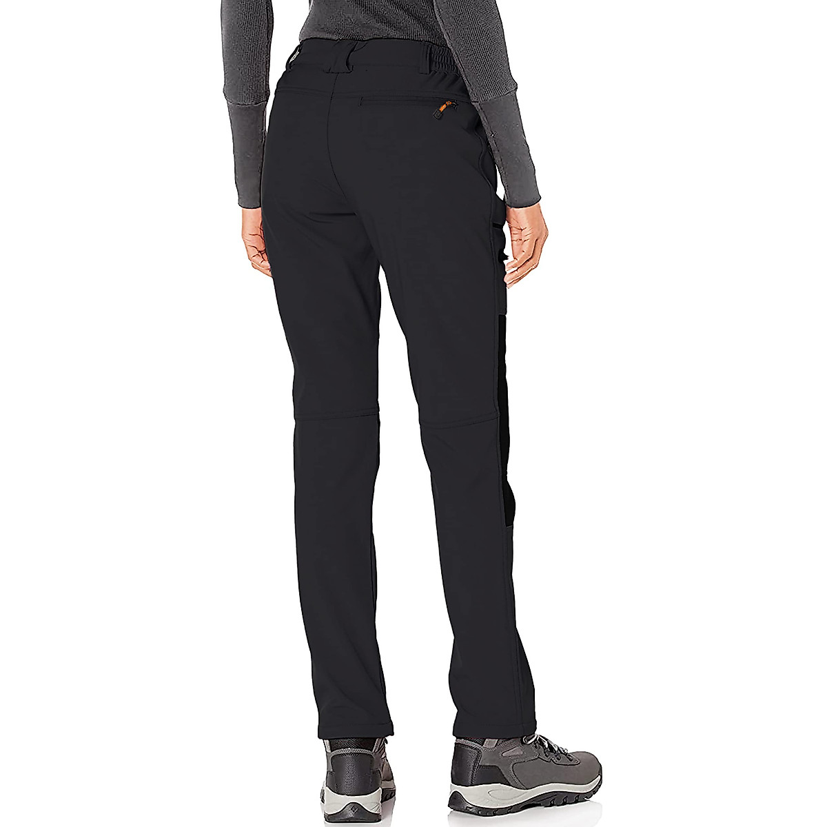 DAFENGEA Women's Snow Ski Pants Fleece Hiking Waterproof Windproof Softshell Outdoor Snowboard Pants,CFK1812W-Black-XS