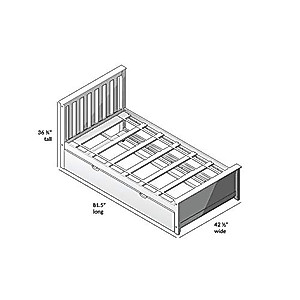 Max & Lily Twin Bed, Wood Bed Frame with Headboard For Kids with Trundle, Slatted, Natural