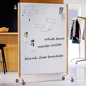 VieFantaisie 2 PCS Magnetic Pen Holder, Magnetic Dry Erase Marker Holder, Magnetic Marker Pencil Holder for Fridge, Whiteboard Marker Holder for School, Office, Home, Magnetic Marker Organizer, White