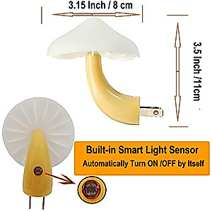 AUSAYE Sensor LED Night Light Plug in Lamp Mushroom Night Light 7-Color Changing Magic Mini Pretty Mushroom-Shaped Night Lights for Adults Kids NightLight