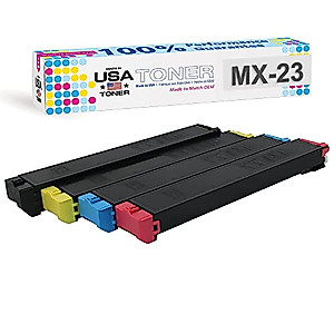 MADE IN USA TONER Compatible Replacement for Sharp MX 1810U, 2010U, 2310U, 3111U, 2314N, 2614N, 3114N, 2616N, 3116N, MX-23NT (Black,Cyan,Yellow,Magenta, 4 Pack)