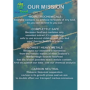 SeaFeed New Zealand Liquid Seaweed Fertilizer 33.8oz Liquid Plant Food for Indoor Plants Vegetables Trees and Lawns | Liquid Lawn Fertilizer