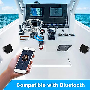 Herdio Receiver/Speaker Package, MP3/USB AM/FM Marine Stereo Bundle for Boat ATV UTV SPA.