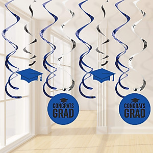 Creative Converting Blue Graduation Dizzy Danglers, Assorted sizes