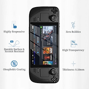 MAEXUS Steam Deck Screen Protector, Tempered Glass Screen Protector Compatible with Steam Deck, Screen Protector Designed for Steam Deck Anti-Fingerprint Bubble-Free (3 Pack)