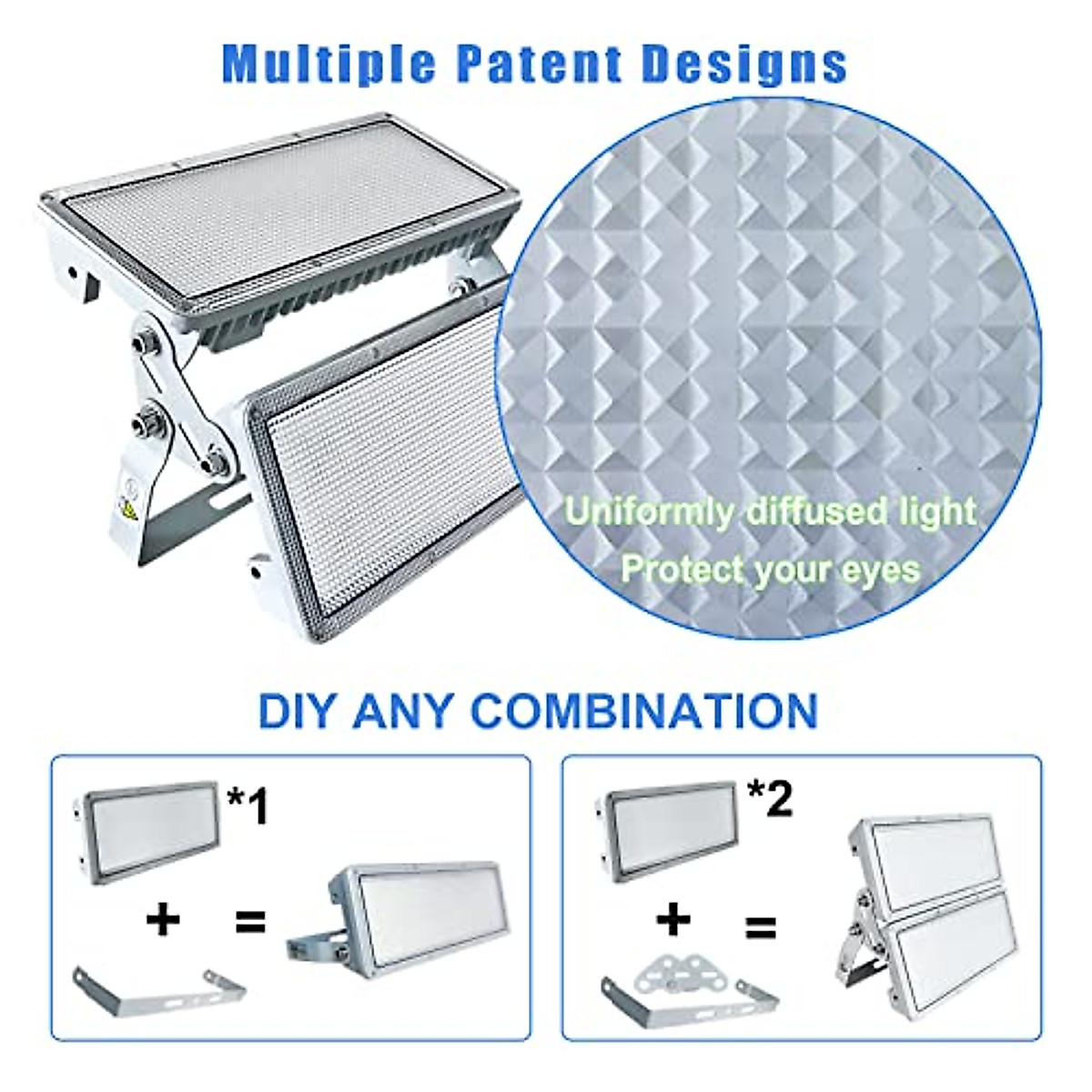 GDIDEA 100W LED Flood Light Outdoor ,10000lm Super Bright Security Light 3000K, IP67 Waterproof Outdoor Floodlights for Yard, Garden, Playground