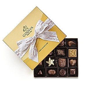 Godiva Chocolatier Assorted Chocolate Truffles Gold Gift Box, Happy Birthday Ribbon, 19-Pieces, 7.2 Ounce