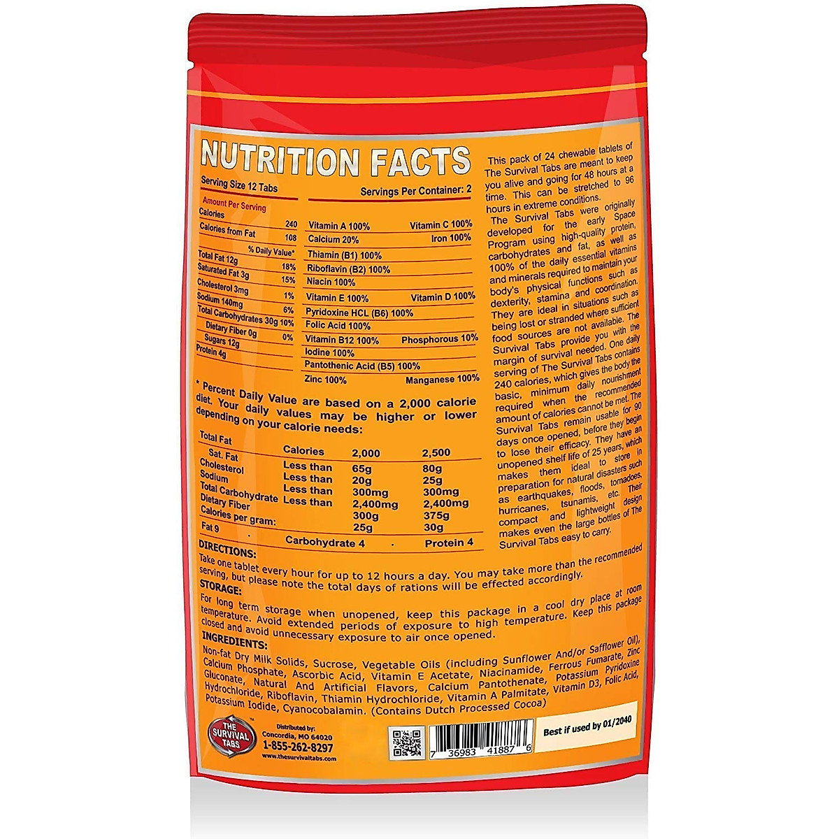 Survival Tabs 5-Pack 24 tabs per pack Butterscotch