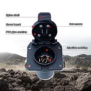 RULLINE 7-Foot 7-Pin Vehicle-Trailer Wiring Plug Harness Extension Compatible with 5th Wheel & Gooseneck Trailers for Chevrolet, Dodge, Ford, GMC,Nissan, Ram Toyota