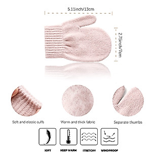 Saniripple 3 Pairs Winter Warm Knitted Soft Baby Mittens Toddler Mitten Gloves for Boys Girls grey/black/navy