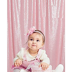 Pink Sequin Curtains 4 Panels 2FTx8FT Sequin Photo Backdrop Wedding Glitter Fabric Backdrops Party Background Photography Drapes