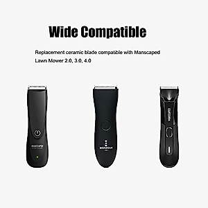 2 Pcs Replacement Blades for Manscapeed The Lawn Mower Electric Groin Hair Trimmer Blades, Hygienic Snap-In Replacement Blades Compatible with Manscaped Lawn Mower 4.0 3.0 2.0 Replaceable Blade, Black