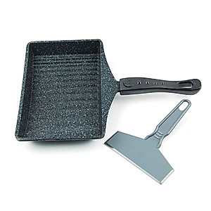 KITCHEN-ART Marble coating Egg Roll frypan with spatula for Folded Egg,Tamago Omelet Pan