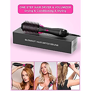Hair Dryer Brush Blow Dryer Brush in One - Plus 2.0 One-Step Hot Air Brush - 4 in 1 HairDryer Styler and Volumizer for Drying Straightening Curling Volumizing Hair