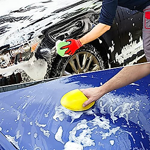 20 Pieces 5 Inch Cars Microfiber Wax Foam Applicator Pads,Microfiber Round Sponge Detailing Cleaning Pads Car Wax Applicator Pads Polish Microfiber Foam Sponge for Cars,Yellow Green Blue Dark Blue