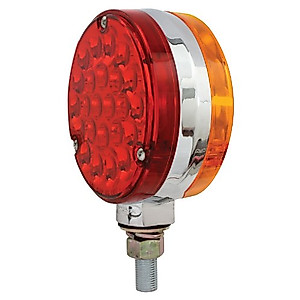 GG Grand General 78360 Amber/Red 4" Round Double Faced Pearl 24-LED Pedestal Light with Chrome Die Cast Housing