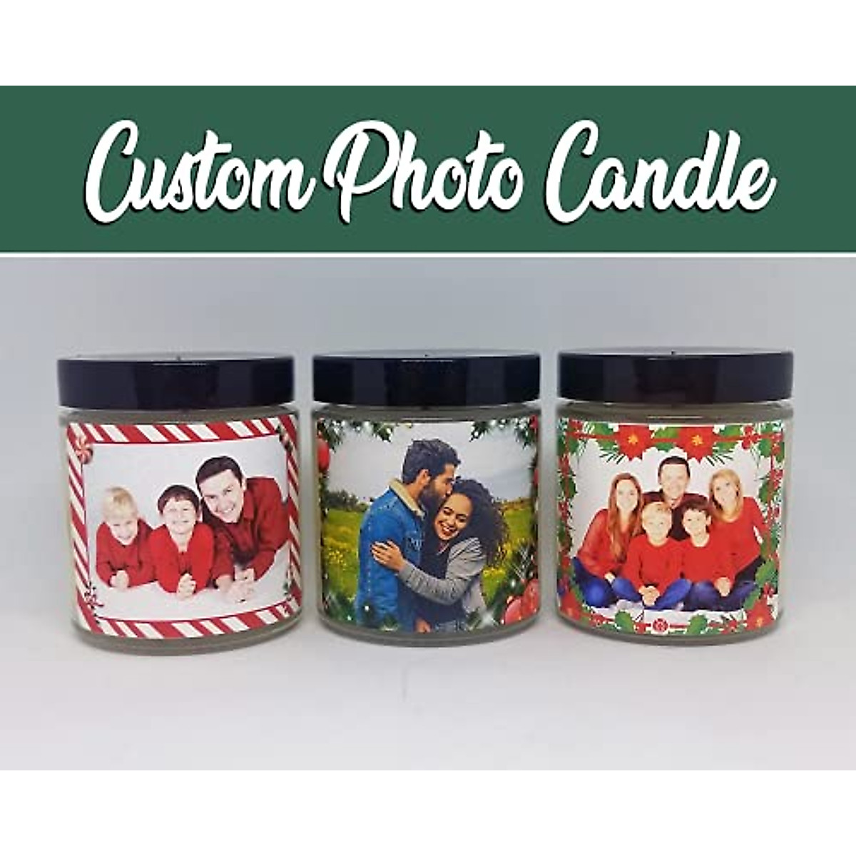 3.5oz. Personalized Christmas Photo Candle