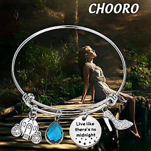 CHOORO Inspired Charm Bangle Live Like There's No Midnight Bracelet Fables and Fairytale Gift For Her (No Midnight bracelet)