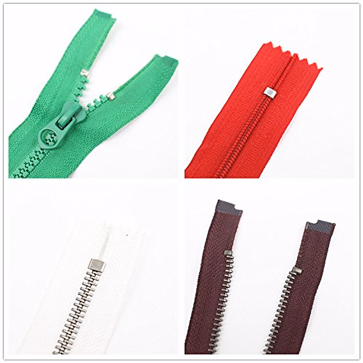 Meillia 55 Pieces #3 and #5 Zipper Bottom Stops and Top Stops Zipper Stops in Gold, Silver and Gunmetal