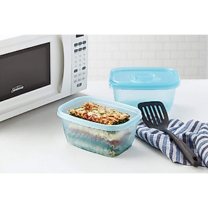 Gladware Freezerware Food Storage Containers Bundle | Includes 4 Small Rectangle Containers and 2 Large Rectangle Containers for Food Storage | Plastic Food Container, Plastic Containers with Lids