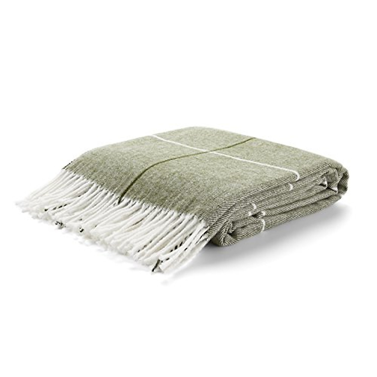 Arus Highlands Collection Tartan Plaid Design Queen Size Throw Blanket Green Stripes 60" X 80"