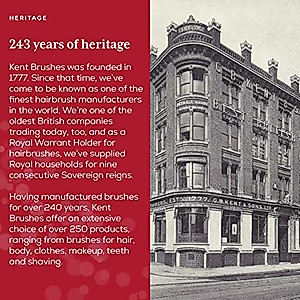 Kent MG2 Finest Men's Oval 100% Natural Beechwood Military Hair Brush with 100% Natural Black Boar Bristle for Mens Grooming, Scalp Brush, 360 Wave, Beard Straightener & Facial Brush for Beard Care