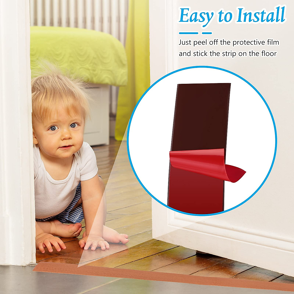 10 Ft Vinyl Floor Transition Strip 3 Wide Flat Self Adhesive Cover Strips Threshold Cover Flooring Gap Trim Laminate Floor Transition Strip for Threshold and Doorway, Wood Grain Design (Red)