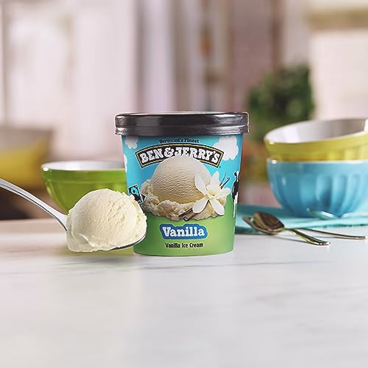 Ben & Jerry's Vanilla Ice Cream Pint Non-GMO 16 oz
