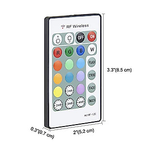 80 Feet Remote Control with Timer, Through Wall Function, 12 Color Change, 4 Modes & Dimmable for LUXSWAY RF Products
