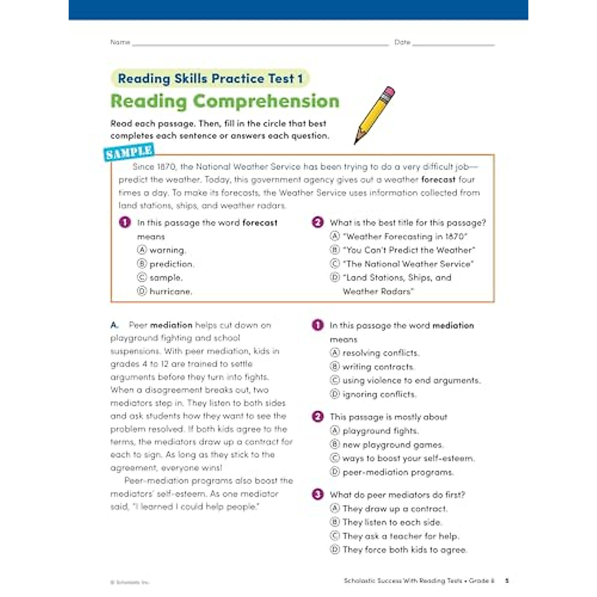 Scholastic Success with Reading Tests Grade 6 Workbook (Scholastic Success; Grade 6)