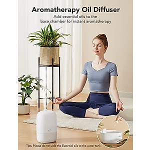 GoveeLife Smart Humidifiers for Bedroom, 3L Top Fill Cool Mist Humidifiers with Essential Oil Diffuser, Humidity Control, WiFi Air Humidifier with Night Light, for Baby, Plants, Home, Work with Alexa