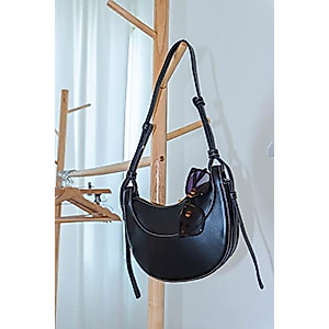 carrotez Hobo Bag Crossbody Bags for Women Purse Handbags Fashion Shoulder Bag Adjustable Strap Pouch Leather Black