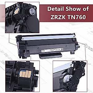 ZRZK TN760 Compatible Toner Cartridge Replacement for Brother TN-760 TN730 to Use with HL-L2350DW, HL-L2390DW, HL-L2395DW, MFC-L2710DW, HL-L2370DW XL, MFC-L2750DW XL Printer (Black, 2 Pack)