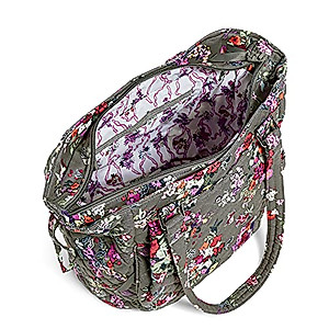 Vera Bradley Women's Cotton Glenna Satchel Purse, Hope Blooms - Recycled Cotton, One Size
