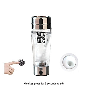 Mengshen Self Stirring Mug 400ML - Portable Multipurpose Mixer Auto Mixing Coffee Tea Cup Protein Shaker Mixer Double Insulated Electric, A037