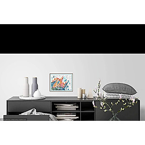 Funky Koi Fish Collage Wall Art Decor recycled upcycled magazines artwork fishy pond outsider surreal paintings unique mixed media acrylics watercolors pointillism layers texture Mod Podge modern 9x12