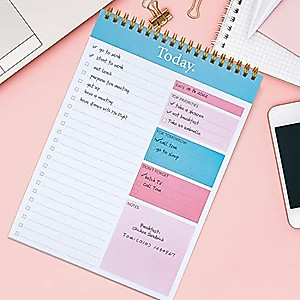 To Do List Notepad - Daily Planner Notepad Undated 52 Sheets Tear Off , 6.5" x 9.8" Checklist Productivity Organizer with Hourly Schedule for Tasks