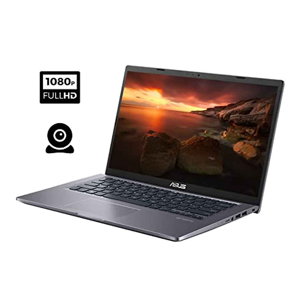 Asus 2022 Newest VivoBook Laptop, 14" Full HD Non-Touch Display, Intel Core i3-1115G4 Processor, 8GB DDR4 RAM, 128GB M.2 SSD, Backlit Keyboard, HDMI, Webcam, Wi-Fi, Bluetooth, Windows 10 Home, Grey