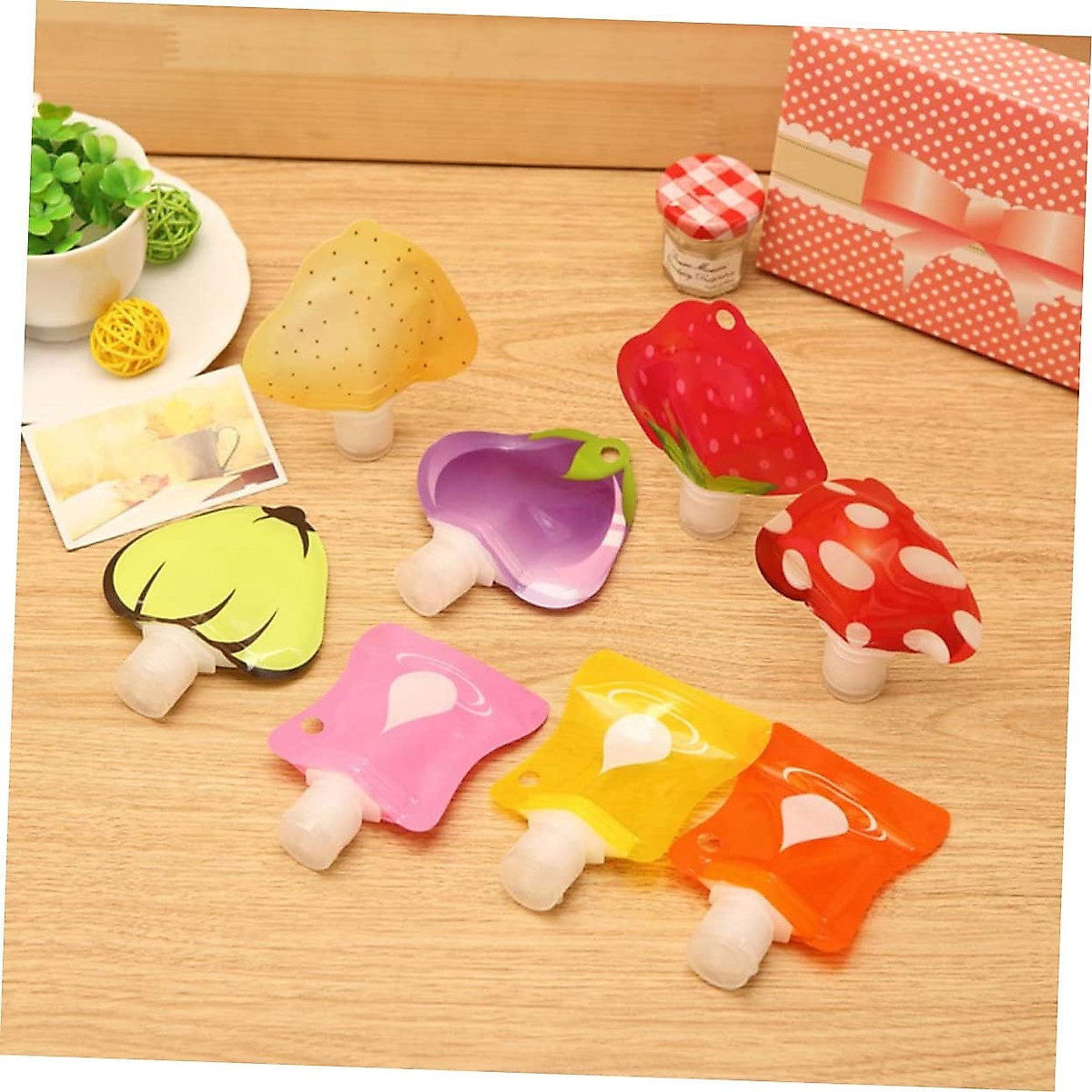 8pcs Emulsion Bottle Refillable Bottles Subpackaging Bottle Silicone Bottles Travel Empty Bottle Cartoon Bottle